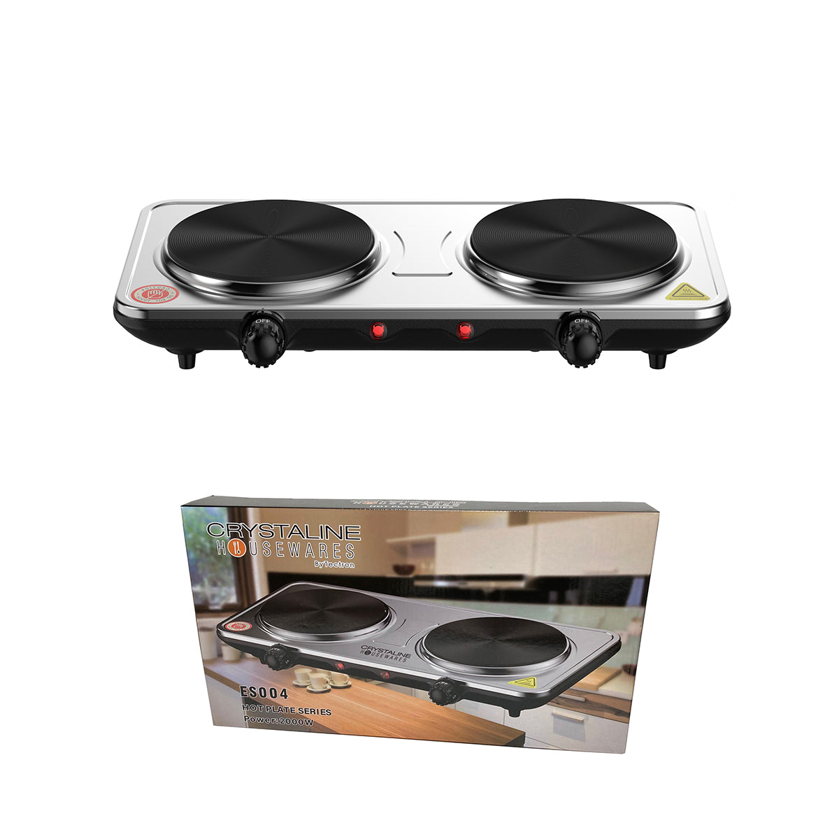 Double Burner 1000W+1000W / Stainless Steel UL - ES004– Tectron ...