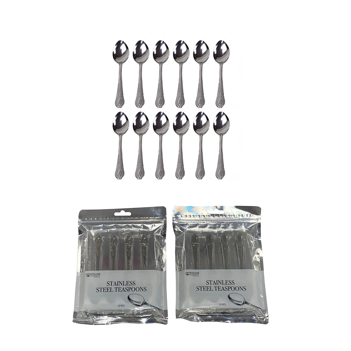 12 Pcs Stainless Steel Teaspoons Set - KT104– Tectron International