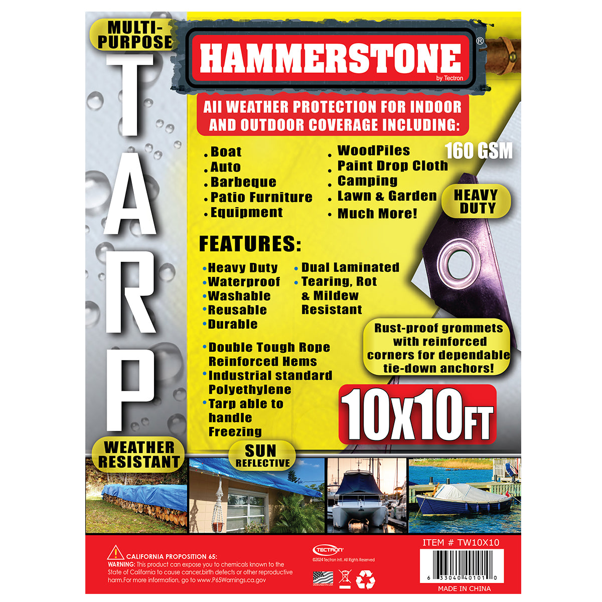 Tarp 10 X 10 Ft White Heavy Duty 160 Gsm - TW10X10– Tectron International